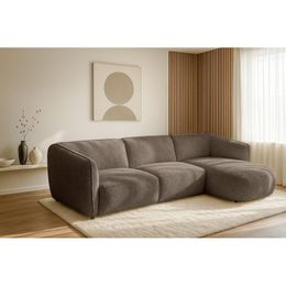 Home Affaire Ecksofa &raquo;OSTRUP Rundsofa, L-Form, Naturt&ouml;ne, Boucle oder Chenille&laquo; Breite 280 cm, organische Form mit sanften Rundungen grau 100% 