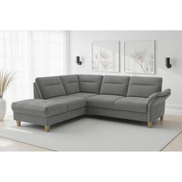 Sit & More sit&more Ecksofa &raquo;Pamela, B: 218 cm, L-Form, wahlweise mit Schlaffunktion und Bettkasten&laquo; mit Federkern und Liegefl&auml;che aus Originalstoff beige 100% 