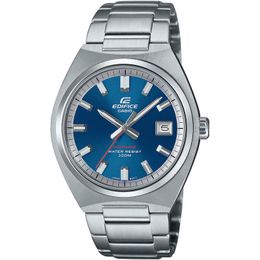 CASIO EDIFICE Herren CASIO EDIFICE Quarzuhr Armbanduhr, Herrenuhr, Edelstahlarmband, analog, Tag, Neo-Display blau Einheitsgr&ouml;&szlig;e