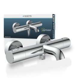 Sch&uuml;tte Wannenarmatur &raquo;&raquo;LOS ANGELES&laquo; Thermostat Wannenf&uuml;llarmatur&laquo; 1 Stk. tlg. Thermostat-Element &bdquo;Made in Europe&ldquo; silber B/H/T: 28,5cm x 6,5cm x 17cm 