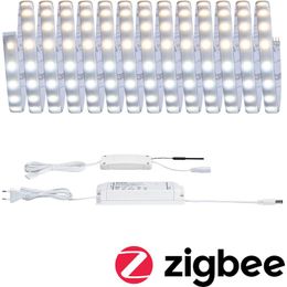 Paulmann LED-Streifen &raquo;MaxLED 500 Basisset Smart Home Zigbee&laquo; 1 Stk.-flammig 5m, Tunable White, beschichtet silber Dioden 300 Stk. Flammen 1 Stk., Gesamtl&auml;nge 