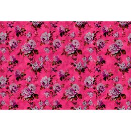 Livingwalls living walls Fototapete &raquo;Walls by Patel Wild Roses 3&laquo; glatt Vlies, Wand, Schr&auml;ge rosa Vlies B/L: 4m x 2,7m