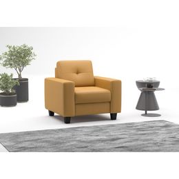 OTTO home Sessel &raquo;Varese&laquo; Kreuznaht in beige beige NaturLEDER , B/H/T: 96cm x 91cm x 90cm
