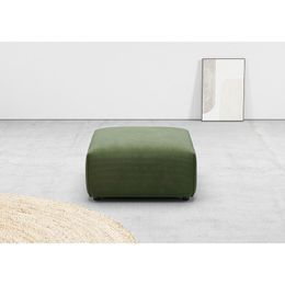 Home Affaire Hocker &raquo;Glimminge auch in Breitcord, Feincord und Easy care-Bezug&laquo; passend zur Serie "Glimminge" gr&uuml;n 95% Polyester, 5% Nylon B/H/T: 80cm