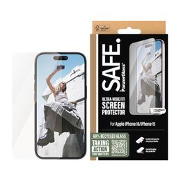 SAFE by PanzerGlass Displayschutzglas &raquo;Ultra-Wide Fit Screen Protection&laquo; f&uuml;r Apple iPhone 16;Apple iPhone 15 Displayschutzfolie, Schutzfolie, 