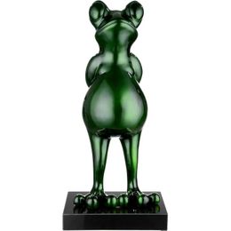 Casablanca by Gilde Tierfigur &raquo;Skulptur Frog&laquo; auf Marmorbase gr&uuml;n Kunstharz B/H/T: 32cm x 68cm x 30cm