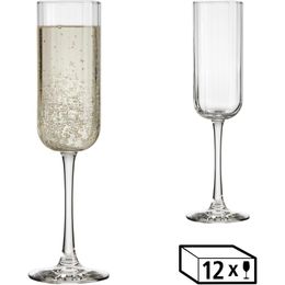 Libbey Sektglas &raquo; 12er Set -LINEAR-&laquo; 222 ml, hochwertig verarbeitet, im modernen Design transparent Glas &Oslash; 7cm x 23,5cm, 222ml, 12 Stk.