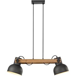 JUST LIGHT Pendelleuchte &raquo;CUP 2.0&laquo; E27 1 Stk. Warmwei&szlig; ExklusiveE27 schwarz 2, &Oslash; 16,6cm H: 60cm, 1 Stk.
