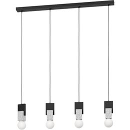 Eglo H&auml;ngeleuchte &raquo;LOBATIA&laquo; E27 1 Stk. H&auml;ngeleuchte in schwarz aus Stahl, Holz - exkl. E27 - 40W schwarz H: 110cm, 1 Stk.