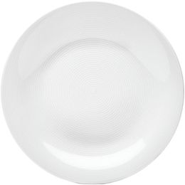 Van Well Dessertteller &raquo;Teller Set, Jive, Teller 21 cm, 6 St&uuml;ck&laquo; dezentes Spiraldekor, sp&uuml;lmaschinen-und mikrowellengeeignet wei&szlig; Porzellan 21cm