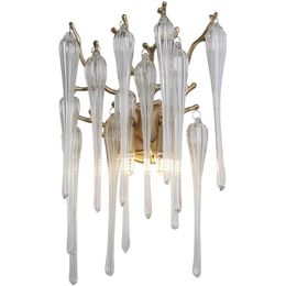 Searchlight Wandleuchte &raquo;Heritage 2Lt Wandleuchte, goldenes Metall und klare Glas-Tropfen&laquo; G9 1 Stk. H: 42cm, 1 Stk.