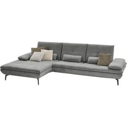 Die PlanBar Ecksofa &raquo;MP-IN23002 L-Form&laquo; wahlweise mit Armteil- und Sitztiefenverstellung grau 100% Recyceltes Polyester B/H/T: 322cm x 93cm x 188cm, 