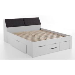 Relita Stauraumbett &raquo;Maxi&laquo; mit Schubladen und Stauraum im Kopfteil wei&szlig; Bezug Kopfteil: 100% Polyester Liegefl&auml;che L&auml;nge B: 200cm x 180cm,mit Rollrost, H&ouml;he 