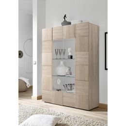 Home Affaire Vitrine &raquo;Dama H&ouml;he 166 cm, Breite 121 cm, Stauraumvitrine mit 2 T&uuml;ren,&laquo; Standvitrine - Front in 3D-Optik, viel Stauraum, verschiedene 