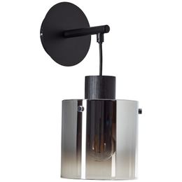 Brilliant Wandleuchte &raquo;Simonis&laquo; E27 1 Stk. 34 x 15 x 19,6 cm, E27, Metall/Rauchglas, schwarz schwarz 1, H: 34cm, 1 Stk.
