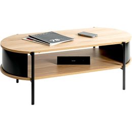HAKU Couchtisch &raquo;Sofatisch, Wohnzimmertisch&laquo; 1 Stk. tlg. oval - aus MDF Braun B/T/H 100/54/37 cm B/H/T: 100cm x 37cm x 54cm, 