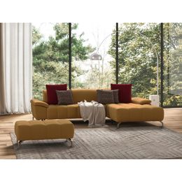 Sit & More sit&more Ecksofa &raquo;Cool L-Form&laquo; wahlweise mit Kopfteilverstellung und Vorziehsitz, motorisch gelb B/H/T: 290cm x 79cm x 185cm, Luxus-Microfaser Paris, 