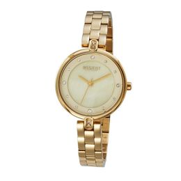Regent Uhren Regent Damen Quarzuhr Armbanduhr, Damenuhr, Edelstahlarmband, analog, Glassteine Einheitsgr&ouml;&szlig;e