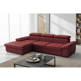 Sit & More sit&more Ecksofa &raquo;Viola, Leder, L-Form, B: 260 cm, mit Armteil- und Kopfteilvertsellung&laquo; optional mit Schlaffunktion braun B/H/T: 260cm x 73cm x 174cm
