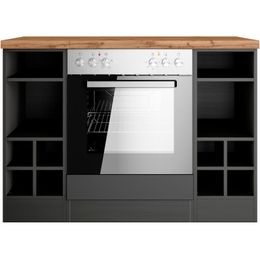 KOCHSTATION Herdumbauschrank &raquo;KS-Lana&laquo; Breite 120 cm grau Holzwerkstoff, MDF graphit, B/H/T: 120cm x 86cm x 60cm