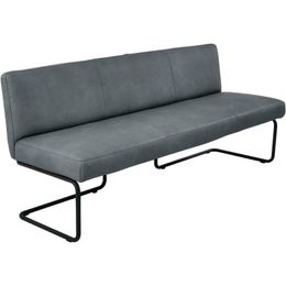 K+w Komfort & Wohnen K+W Komfort & Wohnen Polsterbank in abgerundeter Form, Rundrohrkufe lang gebogen, Echtleder blau B/H/T: 202cm x 82cm x 67cm, Leder CLOUD