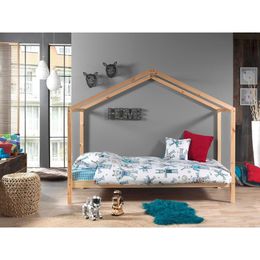 Vipack Hausbett &raquo;Dallas&laquo; Made in Europe, wahlweise mit Bettschublade oder Textilhimmel, Ausf. natur oder wei&szlig; beige Liegefl&auml;che L&auml;nge B: 200cm x 90cm, ohne 