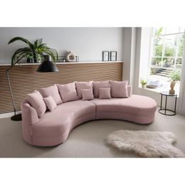 Home Affaire Ecksofa &raquo;Lazio modern und bequem, schmale Armlehnen, tolle Detailverarbeitung&laquo; zwei verschiedene Fu&szlig;farben w&auml;hlbar rosa 93% Polyester, 7%