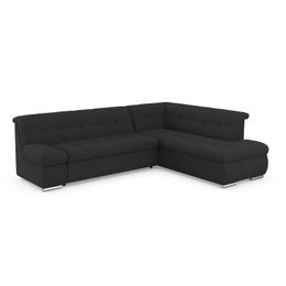 DOMO collection Ecksofa &raquo;MONA 271x213 cm, modern und komfortabel&laquo; whlw. mit Bett- und Armlehnfunktion, L-Form grau Struktur fein 100% Polyester;