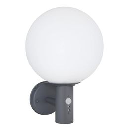 Globo LIGHTING LED Au&szlig;en-Wandleuchte &raquo;OSSY&laquo; E27 1 Stk. Warmwei&szlig; Wandlampe mit Bewegungsmelder, Sensor, automatisches Einschalten grau 1 Stk.