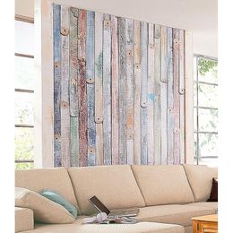 Komar Fototapete &raquo;Vintage Wood - Gr&ouml;&szlig;e 184 x 254 cm&laquo; bedruckt glatt Wohnzimmer, Schlafzimmer bunt Papier B/L: 184m x 254m, Rollen: 4