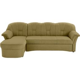 DOMO collection Ecksofa &raquo;Papenburg, zeitlose R&uuml;ckensteppung, elegante Formensprache, L-Form&laquo; in gro&szlig;er Farbvielfalt, wahlweise mit Bettfunktion gr&uuml;n 