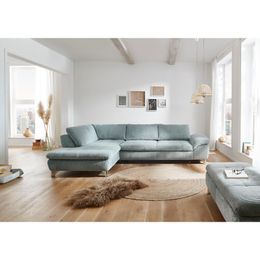 Die PlanBar Ecksofa &raquo;Ottomane MP-IN14007 L-Form, Breite 306 cm&laquo; wahlweise mit Schlaffunktion und verstellbaren Kopfst&uuml;tzen 100% Polyester B/H/T: 306cm