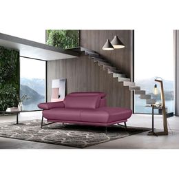 Egoitaliano Ottomane &raquo;Anais, erstklassiges Designsofa, Breite 179 cm, Fu&szlig;farbe schattengrau&laquo; Kopfteil verstellbar, Leder NUVOLE, violett lila LEDER -Artikel BULL 