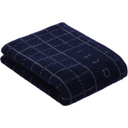 Bugatti Badetuch &raquo;Perezzi&laquo; Jacquard in smartem Karolook blau Walkfrottier, Obermaterial: 100% Baumwolle B/L: 67cmx140cm, 1 Stk., Walkfrottier