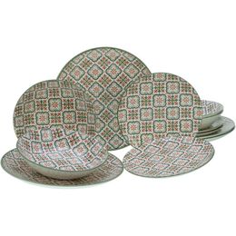 Creatable Teller-Set &raquo;Rumi&laquo; Teller Set, orientalische2 Fliesenmotiv bunt Steingut 12 Stk.
