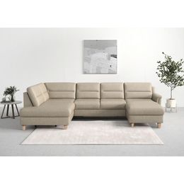 Sit & More sit&more Wohnlandschaft &raquo;Far&ouml; U-Form&laquo; inklusive Federkern, wahlweise mit Schlaffunktion und Bettkasten beige B/H/T: 325cm x 90cm x 187cm, Microfaser, 