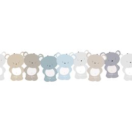A.S. Cr&eacute;ation Bord&uuml;re &raquo;Cute Bears&laquo; Motiv abstrakt naturalistisch glatt Tapete Kinder Borte Wohnzimmer Schlafzimmer K&uuml;che Design Kinderzimmer wei&szlig; Papier B/L: 0,16m 