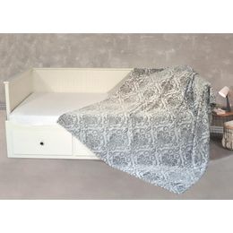 Kinzler Wohndecke &raquo;Kaschmirtouch Ornamente&laquo; mit Hoch-Tief Effekt, Kuscheldecke, 150x200 cm grau Polyester B/L: 150cm x 200cm