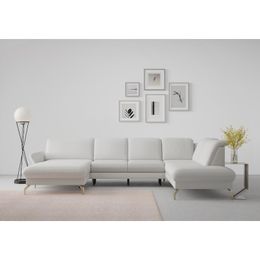 Sit & More sit&more Wohnlandschaft &raquo;Fashion U-Form&laquo; wahlweise mit Kopfteilverstellung, Vorziehsitz, motorisch, Nickelf&uuml;&szlig;e grau B/H/T: 338cm x 84cm x 207cm, Soft 