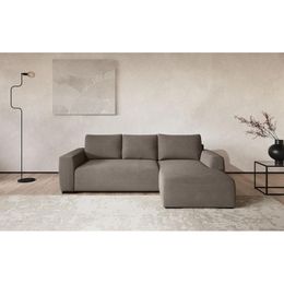 COTTA Ecksofa &raquo;Giro L-Form,B: 252 cm, abgerundete Kanten, bequeme Wellenunterfederung&laquo; +PUR Schaum, opt. Schlaffunktion + Bettkasten,LF 202x128cm 