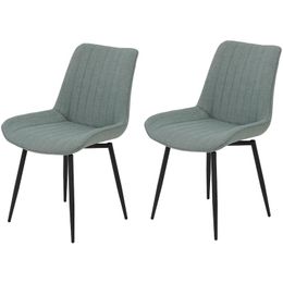 Hela Drehstuhl &raquo;Vierfu&szlig;stuhl BERGEN&laquo; (Set) 2 Stk.Esszimmerstuhl, XL-Sitzbreite, 360&deg; drehbar gr&uuml;n Metall, Polyester, Stoff B/H/T: 54cm x 85cm x 63cm, 