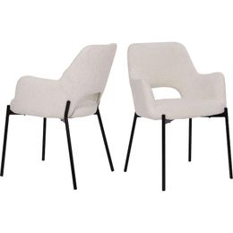 Sit Armlehnstuhl &raquo;Kiew 2er-Set Boucl&eacute; Esszimmerst&uuml;hle mit R&uuml;cken Cut-Out&laquo; (Set) 2 Stk.&Ouml;ko-Tex Boucl&eacute;-Bezug & modernes R&uuml;cken Cut-Out Design schwarz-