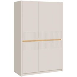 FORTE Highboard &raquo;Oak Squere, Highboard inklusive Beleuchtung, Soft Close&laquo; B/H/T 95,3/146,7/41,5 cm 4t&uuml;rig beige Holzwerkstoff B/H/T: 95,3cm x 146,7cm 