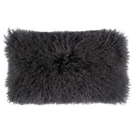 Pad Dekokissen &raquo;Glory&laquo; Echtfell schwarz Lammfell, Polyester B/L: 30cm x 50cm, 1 Stk.