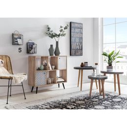 Sit Sideboard &raquo;Kommode MAILBOX &ndash; Scandi-Shabby Chic Sideboard mit 3 Schubladen&laquo; Scandi-Shabby Chic Sideboard mit 3 Schubladen & 2 T&uuml;ren bunt 