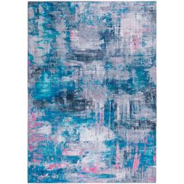 LUXOR living Teppich &raquo;Prima&laquo; rechteckig 7 mm H&ouml;he Kurzflor, bedruckt, modernes Design, auch als L&auml;ufer erh&auml;ltlich blau Kunstfaser B : 80cm 1 Stk., 7mm