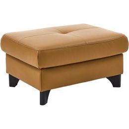 Die PlanBar Hocker &raquo;PN-EM23166&laquo; Aufklappbar mit Stauraum, stylische Metallf&uuml;&szlig;e gelb B/H/T: 45cm x 65cm, Glattleder TORRO, Aufklappbar
