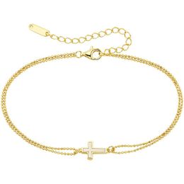 Aniston Jewelry & Watches Damen Aniston JEWELRY & WATCHES Armband &raquo;Schmuck Geschenk Armband mit Kreuz&laquo; gold 23cm, Silber 925 (Sterlingsilber)