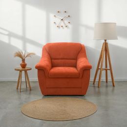DOMO collection Sessel &raquo;Lale, zeitloser und komfortabler Sessel, bequeme Armlehnen&laquo; orange 100% Polyester Luxus- Microfaser/Struktur CASA, B/H/T: 98cm