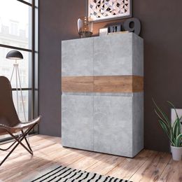 Home Affaire Highboard &raquo;Rimini&laquo; H&ouml;he 129 cm braun Holzwerkstoff B/H/T: 89,9cm x 129,4cm x 40cm, 4 Stk.
